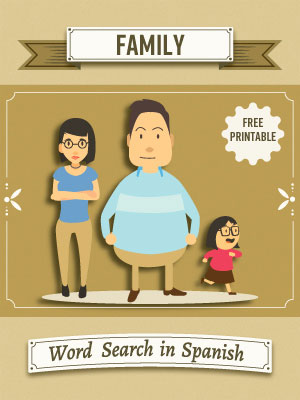 Spanish Family Word Search - Game in Spanish about Family Members